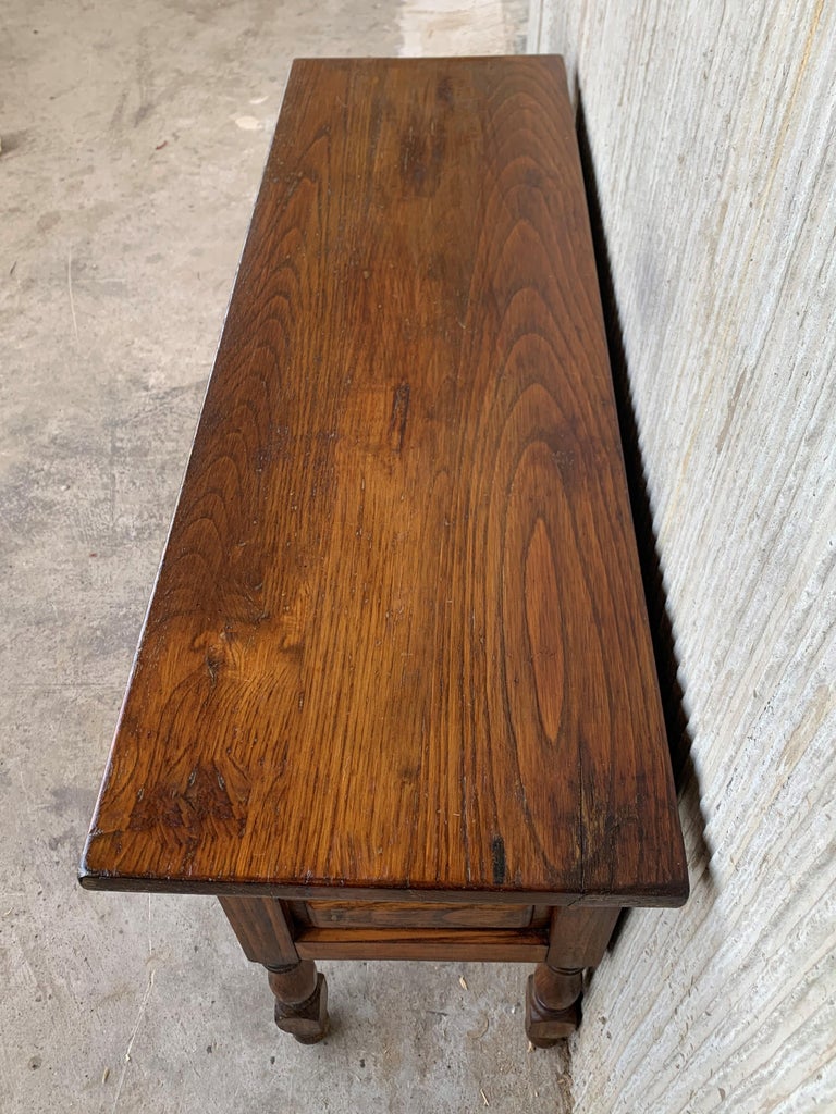 20th Century Catalan Spanish Antic Pine Console Sofa Table, Three ...