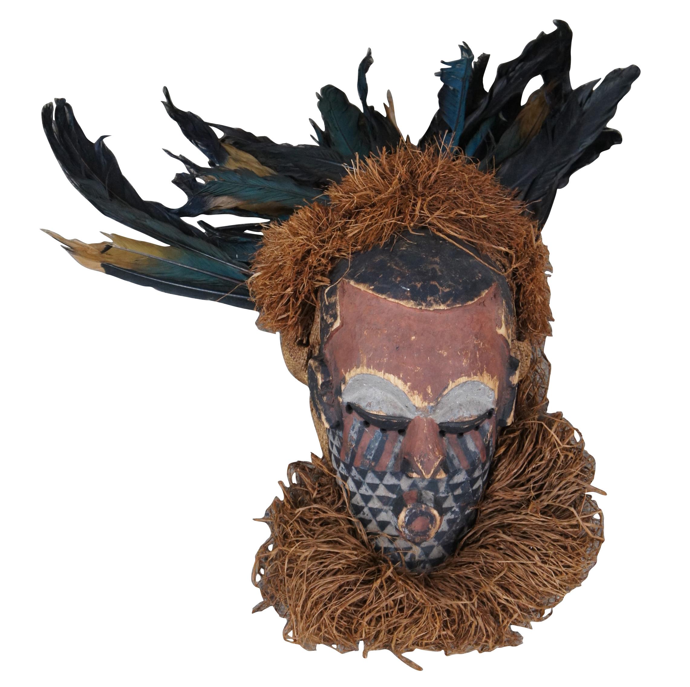 20th Century Central African Ceremonial Tribal Bakuba Mask Helmet ...