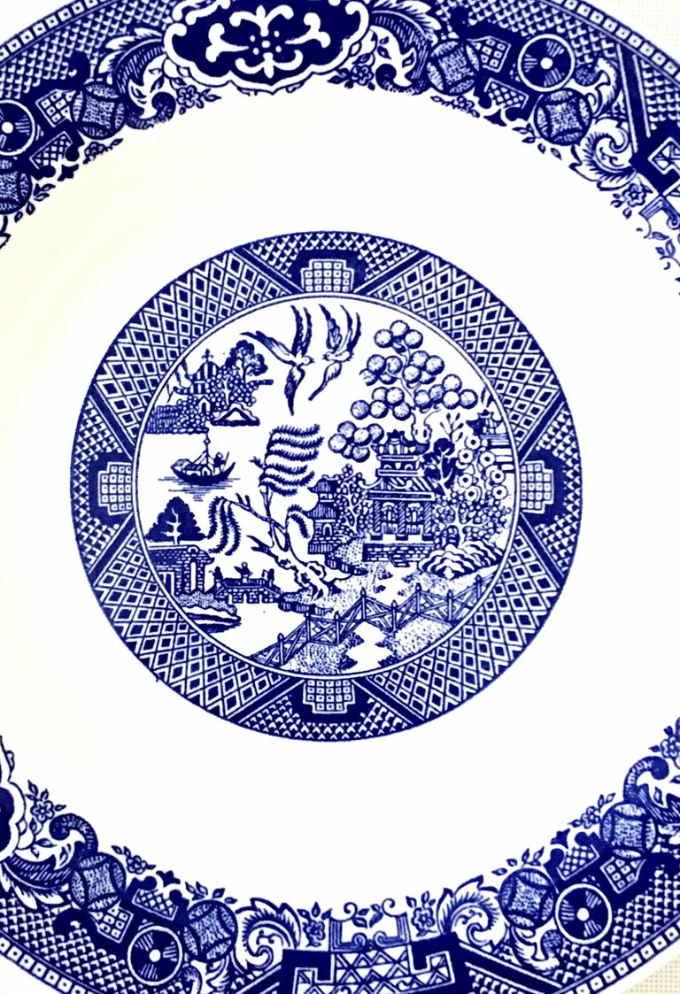 20th Century Ceramic "Blue Willow" Dinnerware by, Royal China Set of 16 ...