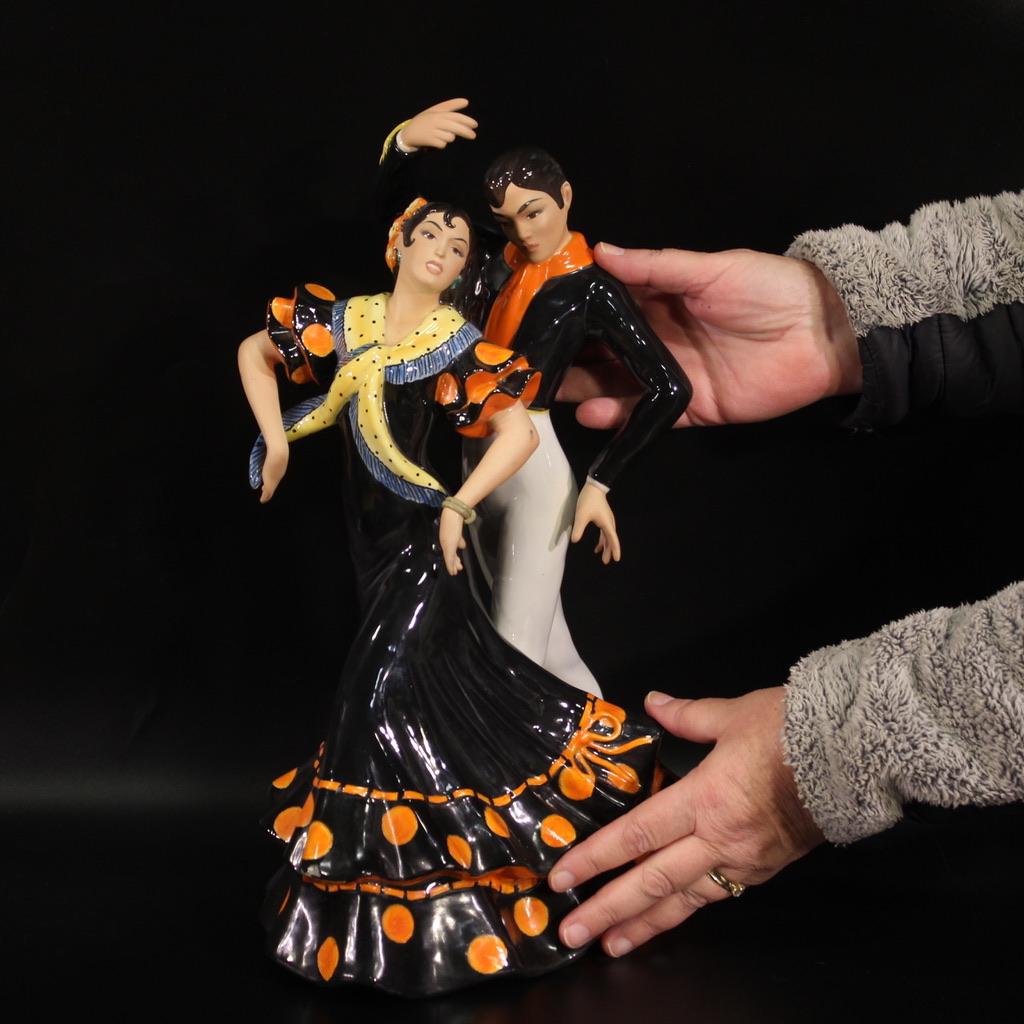 20th Century Ceramic Italian Stamped Sculpture Flamenco Dancers, 1960s ...