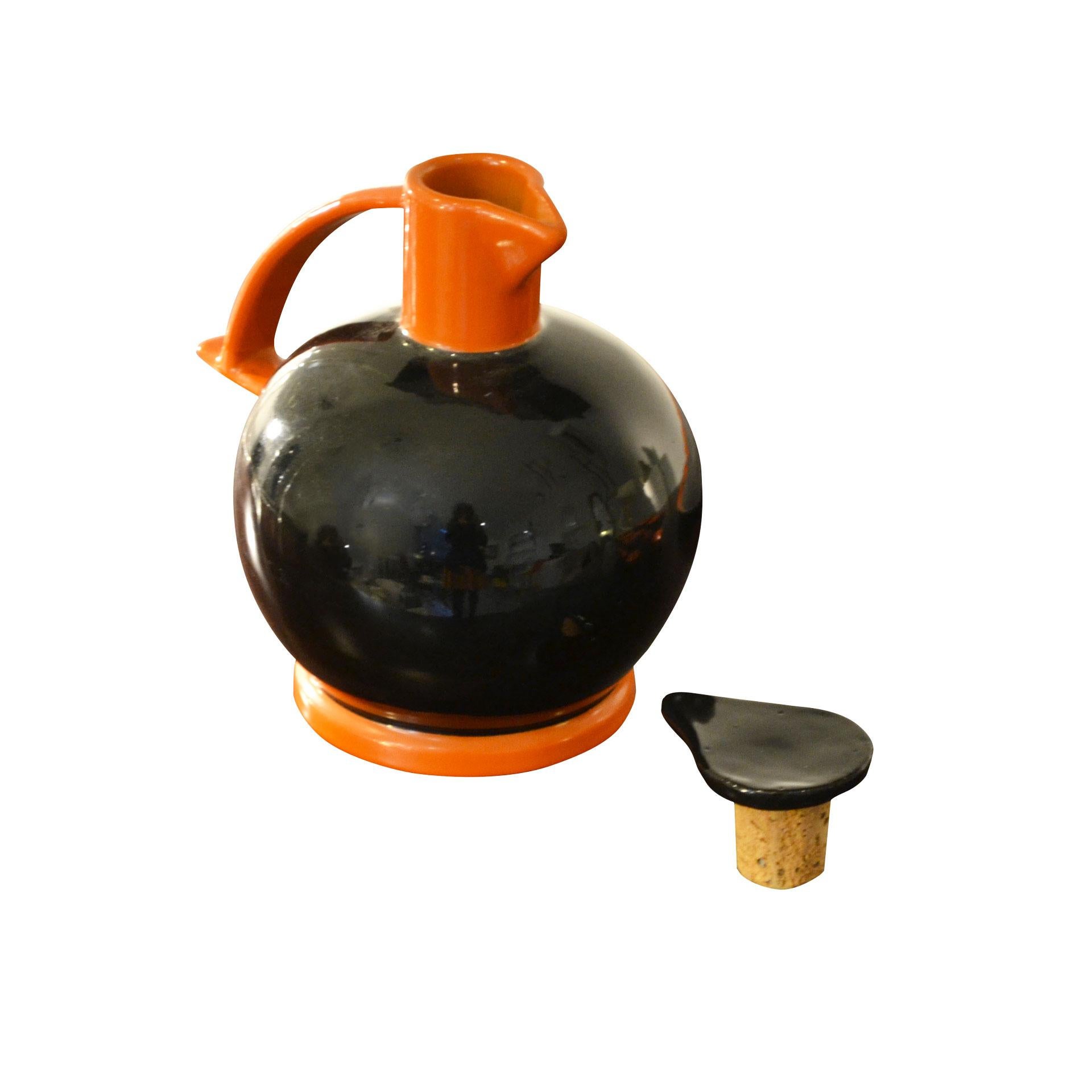 20th Century Ceramiche Rometti Umbertide Rosolio Set in Glazed Ceramic ...