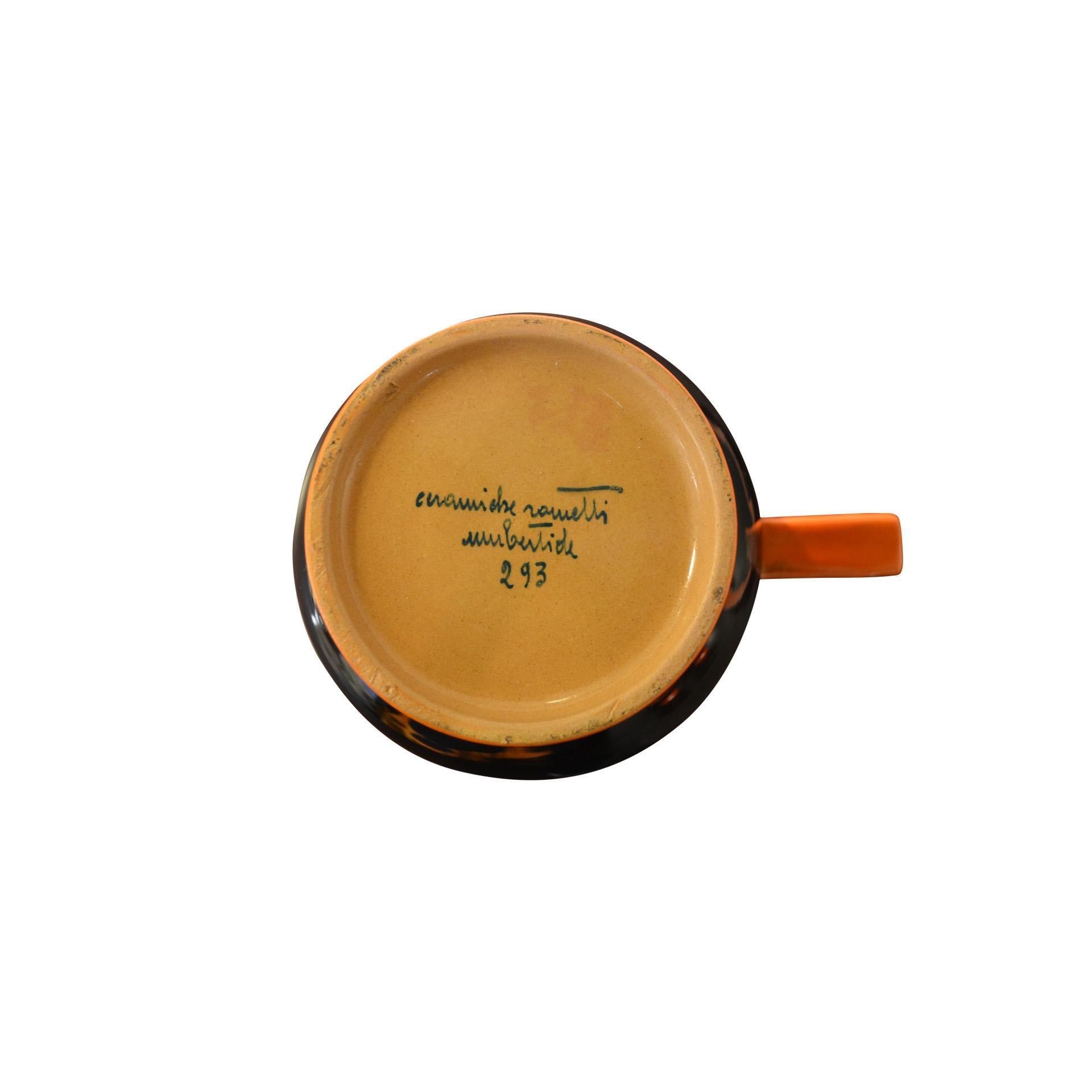 20th Century Ceramiche Rometti Umbertide Rosolio Set in Glazed Ceramic ...