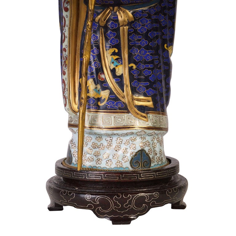 20th Century Chinese Antique Cloisonne Longevity Star Statuary For Sale ...