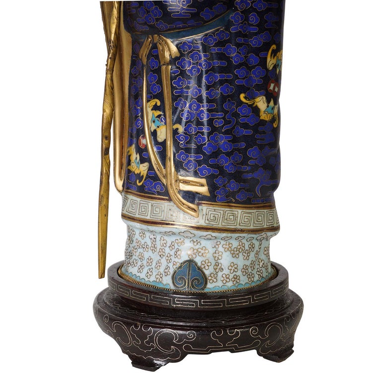 20th Century Chinese Antique Cloisonne Longevity Star Statuary For Sale ...