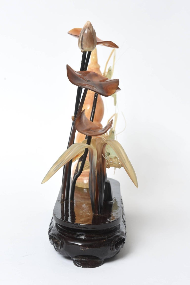 20th Century Chinese Carved Serpentine Shrimp Prawn with Horn ...
