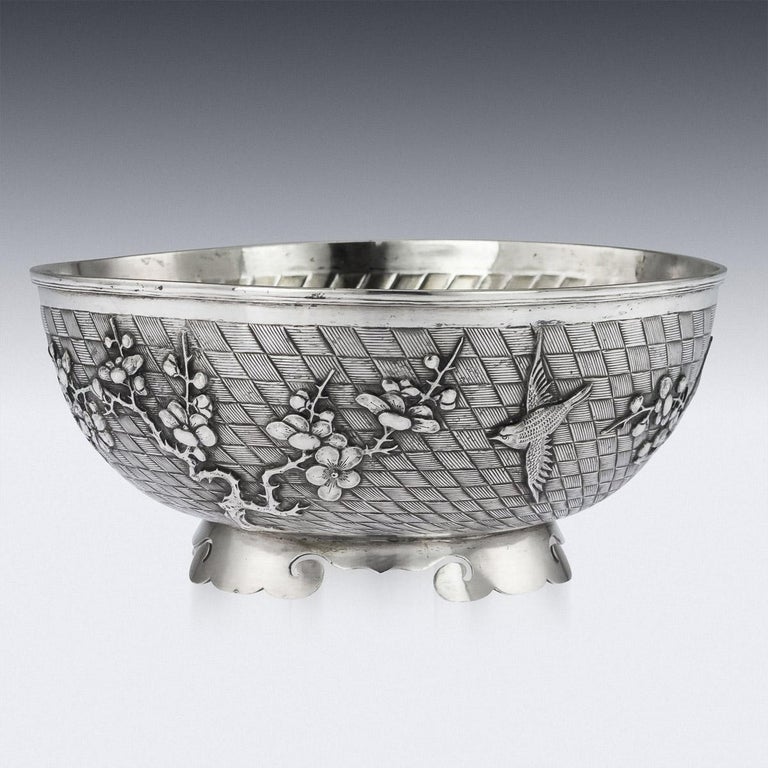20th Century Chinese Export Solid Silver Bowl by Singfat, circa 1900 ...