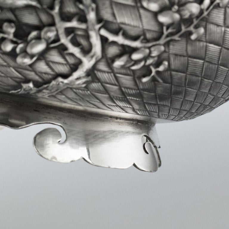20th Century Chinese Export Solid Silver Bowl by Singfat, circa 1900 ...