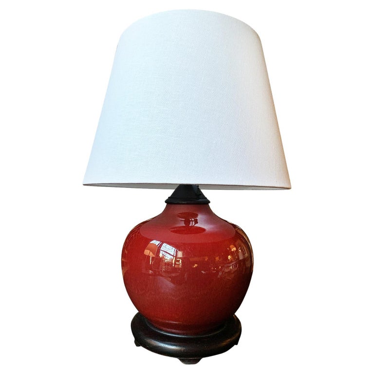 20th Century Chinese Oxblood Ceramic Table Lamp For Sale at 1stDibs