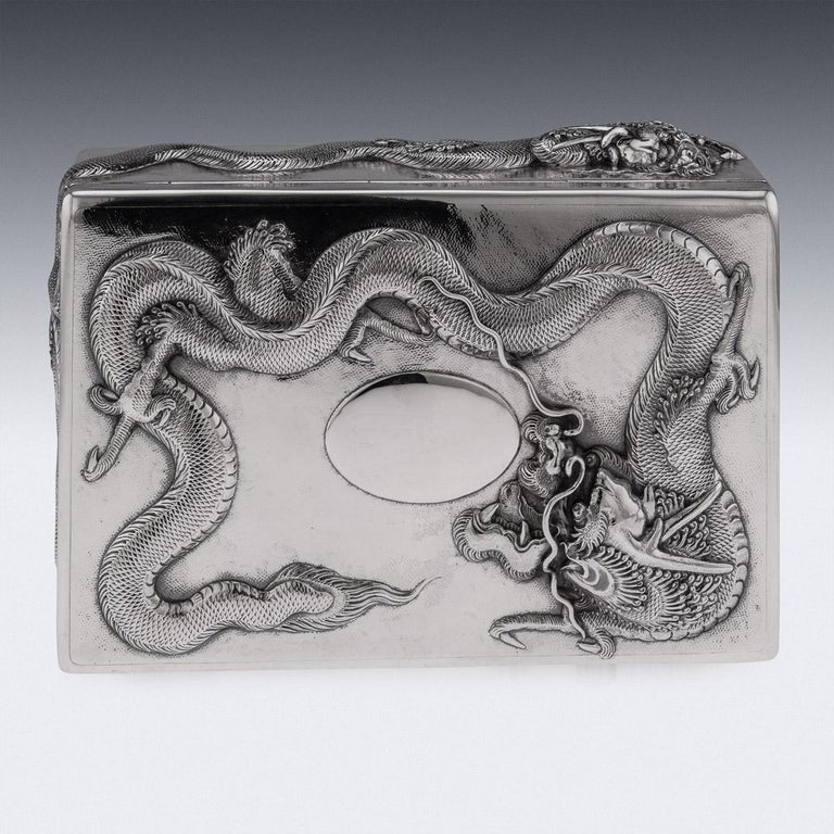 20th Century Chinese Solid Silver Dragon Cigar Box, C.1900 For Sale at ...