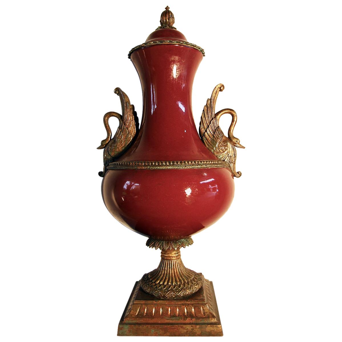 Antique Chinese Porcelain Ox Blood Vase at 1stDibs