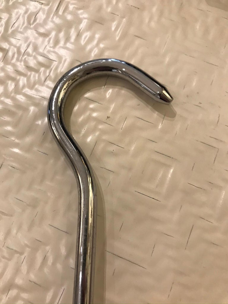 20th Century Chrome Fireplace Damper Pull, Marked at 1stDibs