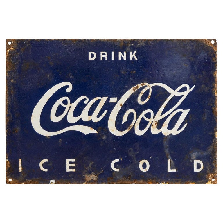 20th Century Coca Cola Enamel Advertising Sign, circa 1910 For Sale at ...