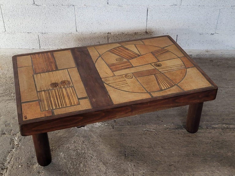 20th Century Coffee Table in Ceramic, Vallauris 1950 Raymonde Leduc at ...