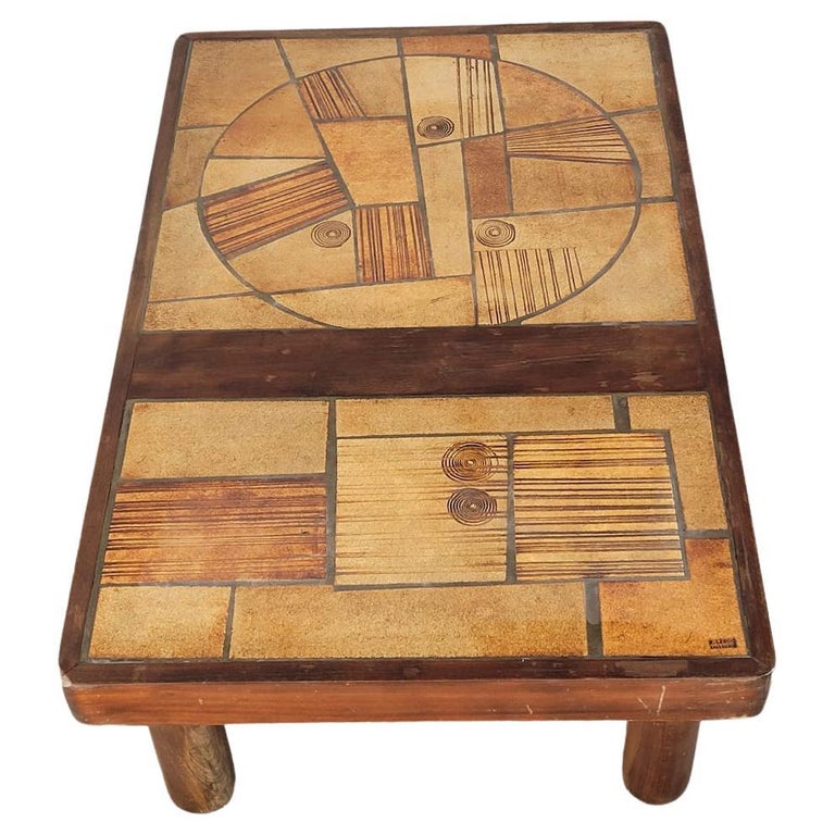 20th Century Coffee Table in Ceramic, Vallauris 1950 Raymonde Leduc at ...