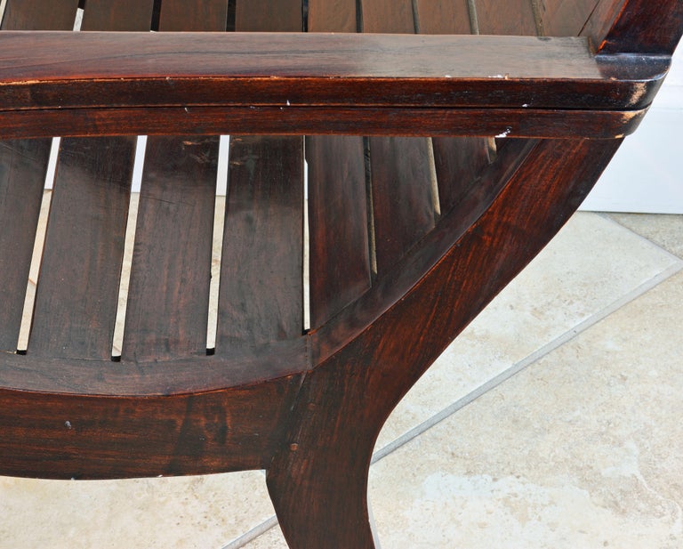20th Century Colonial Style Hardwood Slat Seat Planters Chair at 1stDibs