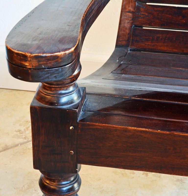 20th Century Colonial Style Hardwood Slat Seat Planters Chair at 1stDibs