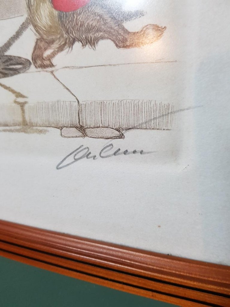 20th Century Colored Etching by Boris O'Klein "Chacun Son Tour" at 1stDibs