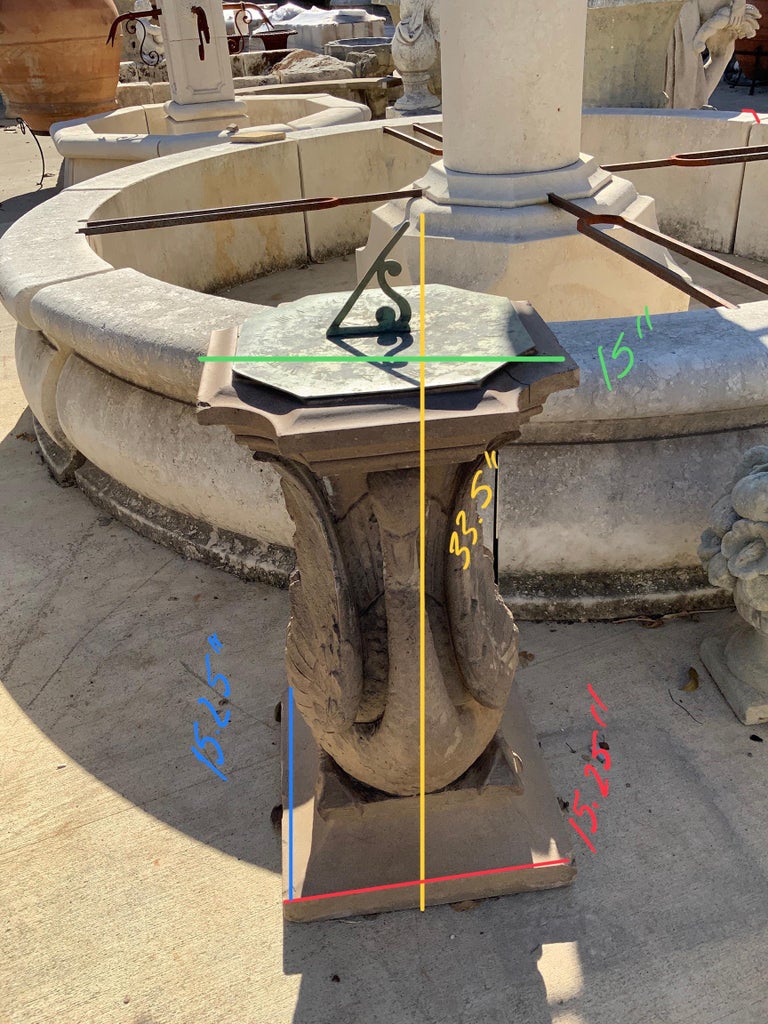 20th Century Concrete/Bronze Swan Sundial For Sale at 1stDibs