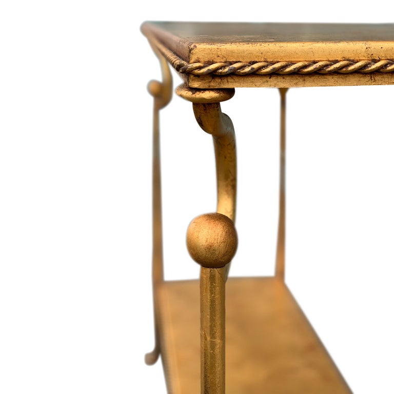 20th Century Console Table Lined with Gold Leaf For Sale at 1stDibs