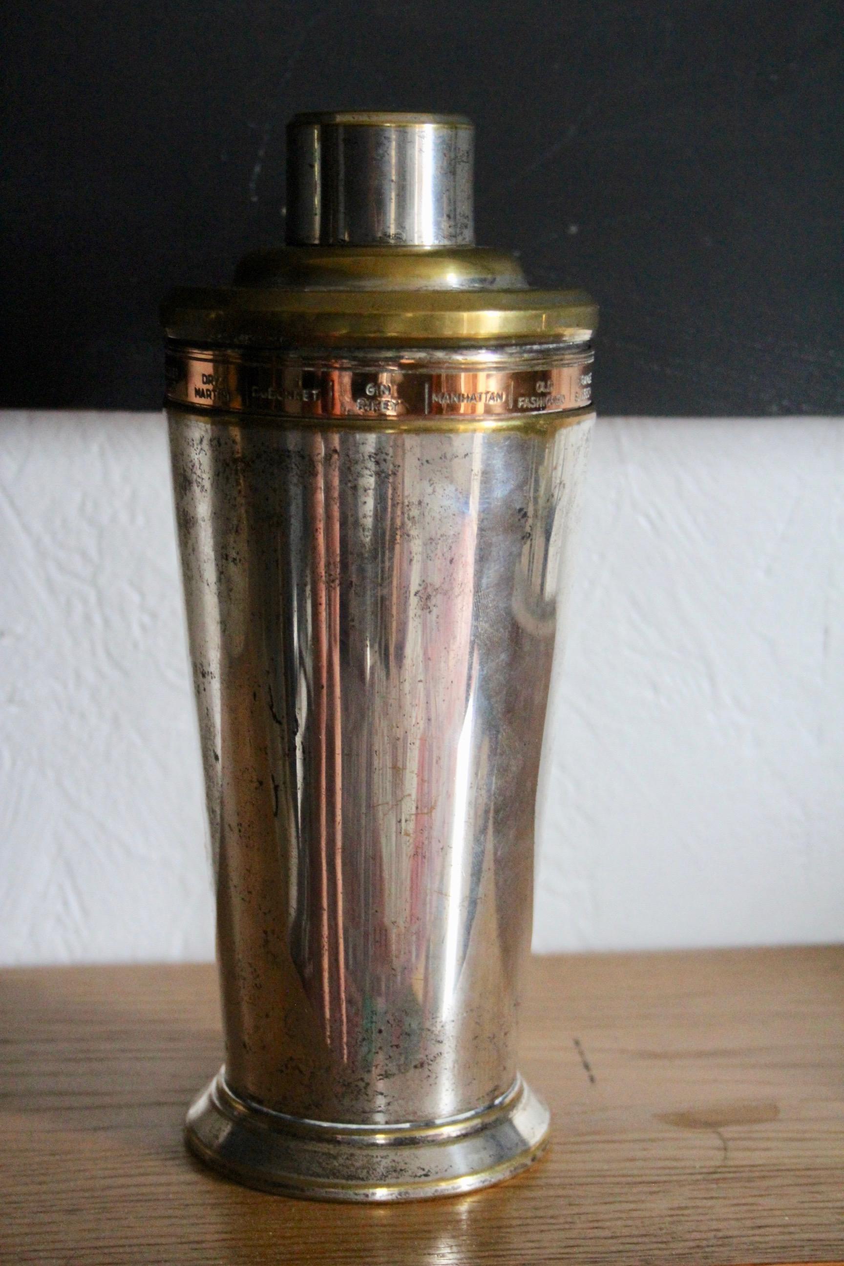 20th Century Continental "Recipe" Cocktail Shaker For Sale at 1stDibs