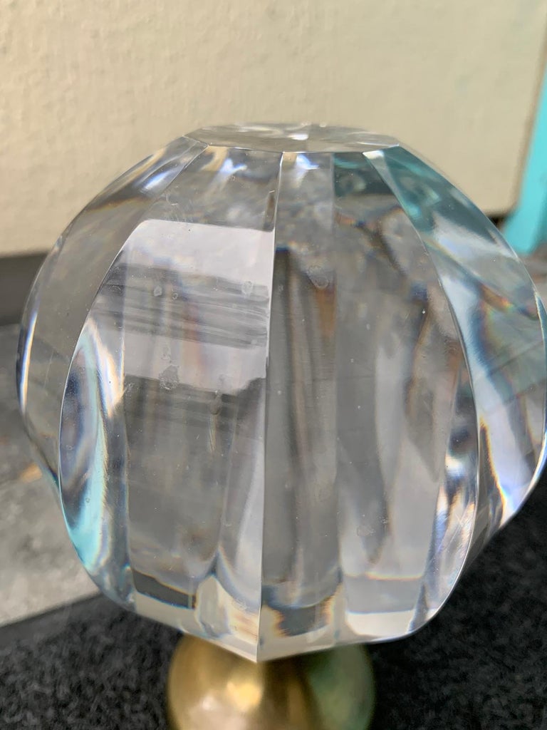 20th Century Crystal and Bronze Newel Post Finial at 1stDibs