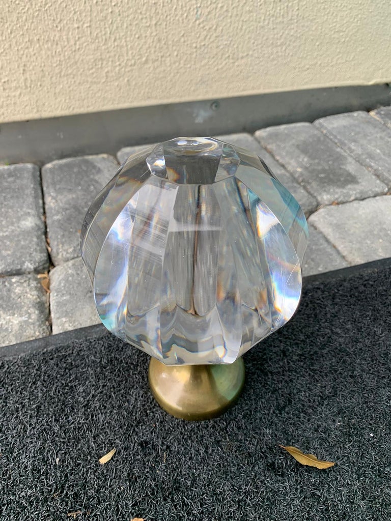 20th Century Crystal and Bronze Newel Post Finial at 1stDibs