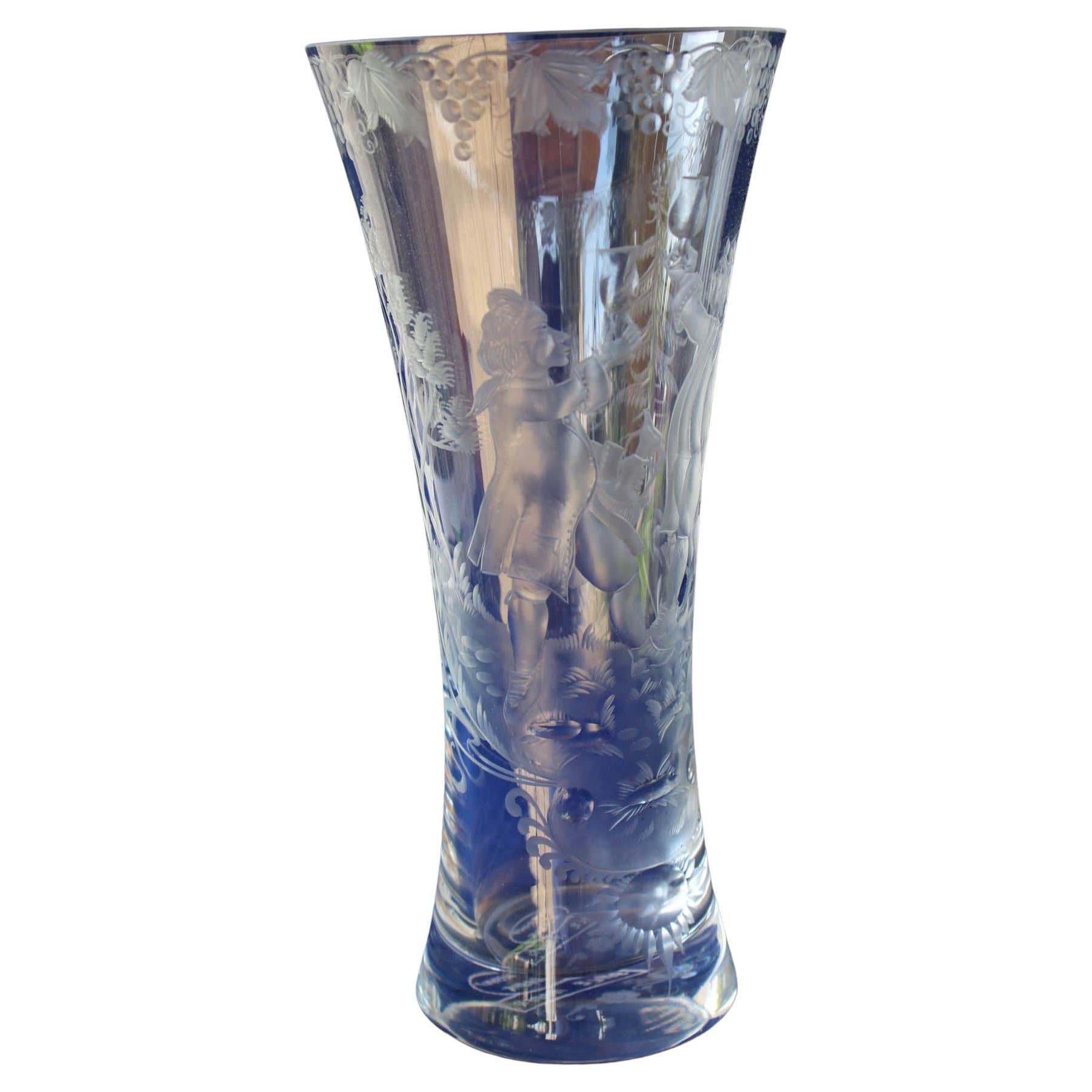 20th Century Crystal Flower Vase For Sale at 1stDibs