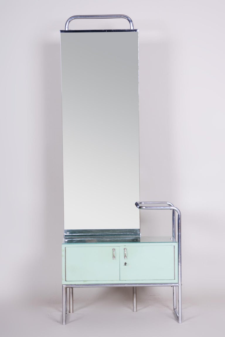 20th Century Czech Chrome Green Bauhaus Dressing Mirror, Hynek Gottwald ...