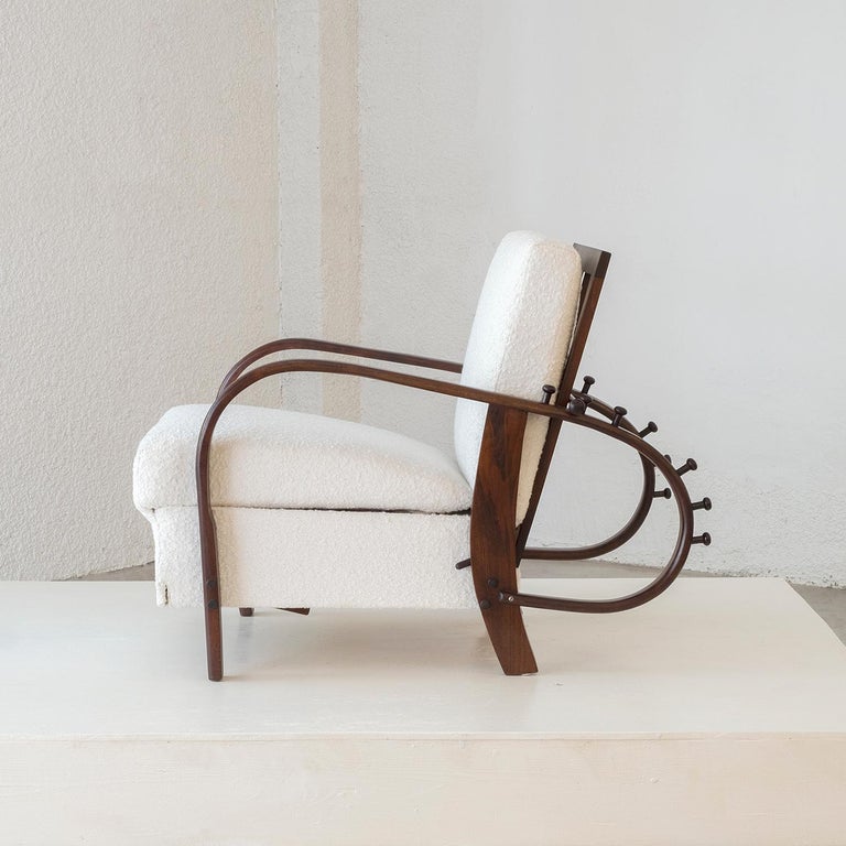 20th Century Czech Mahogany Recliner Chair in the Style of Jindrich ...