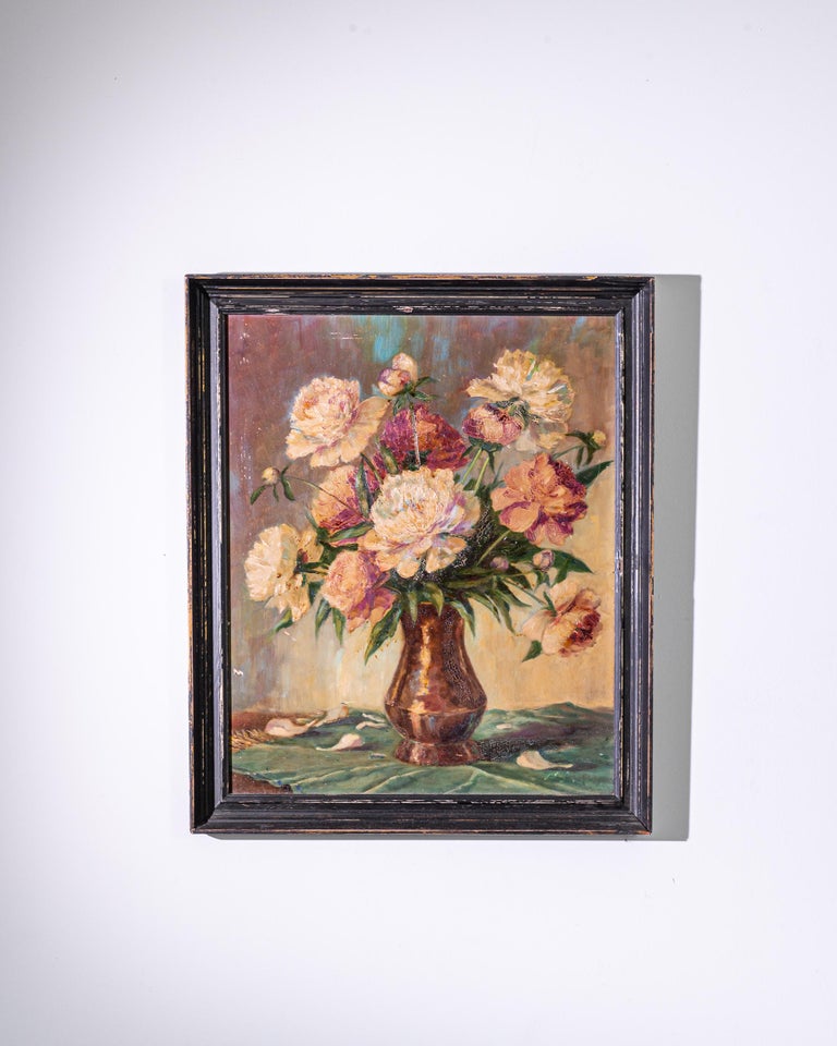 20th Century, Czech, Still Life in Wooden Frame For Sale at 1stDibs
