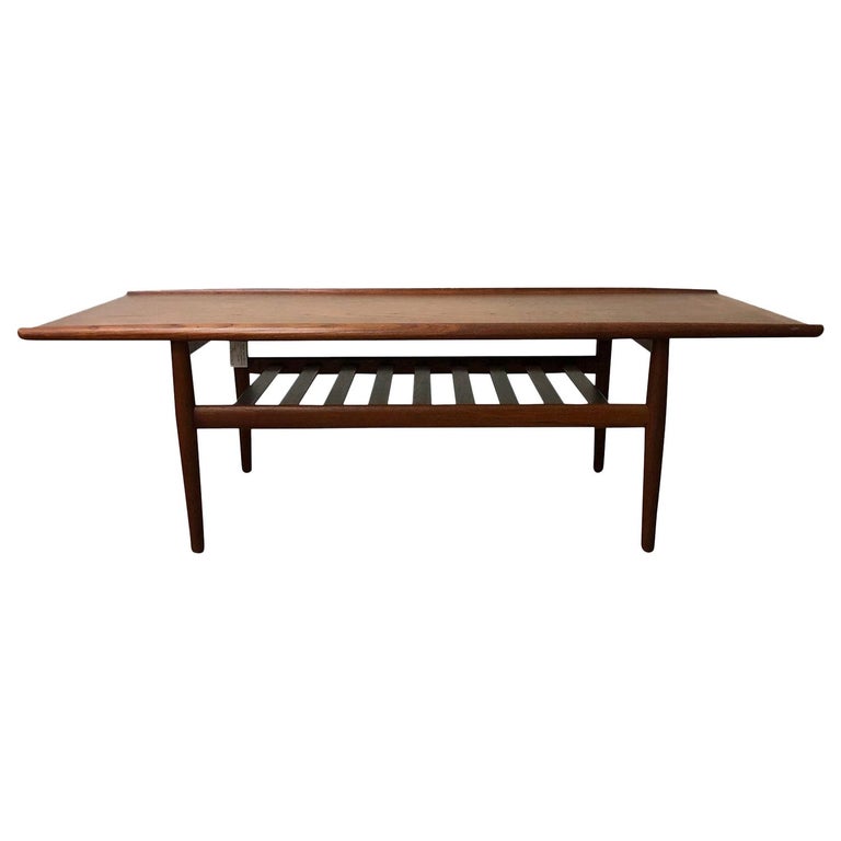 20th Century Brown Danish Andreas Tuck Teakwood Coffee Table by Hans J. Wegner For Sale at 1stDibs