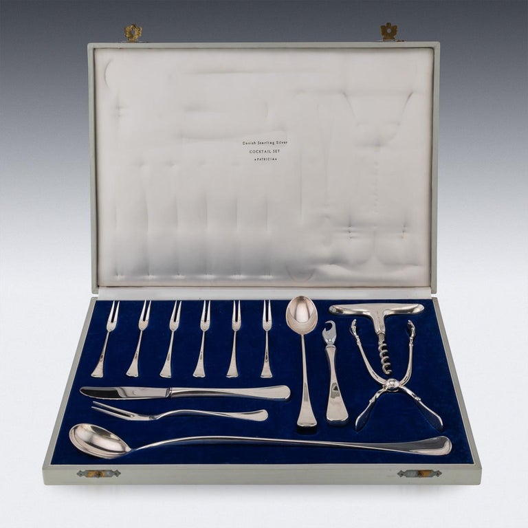20th Century Danish Solid Silver Bar Cutlery Set, W&S Sorensen, circa ...