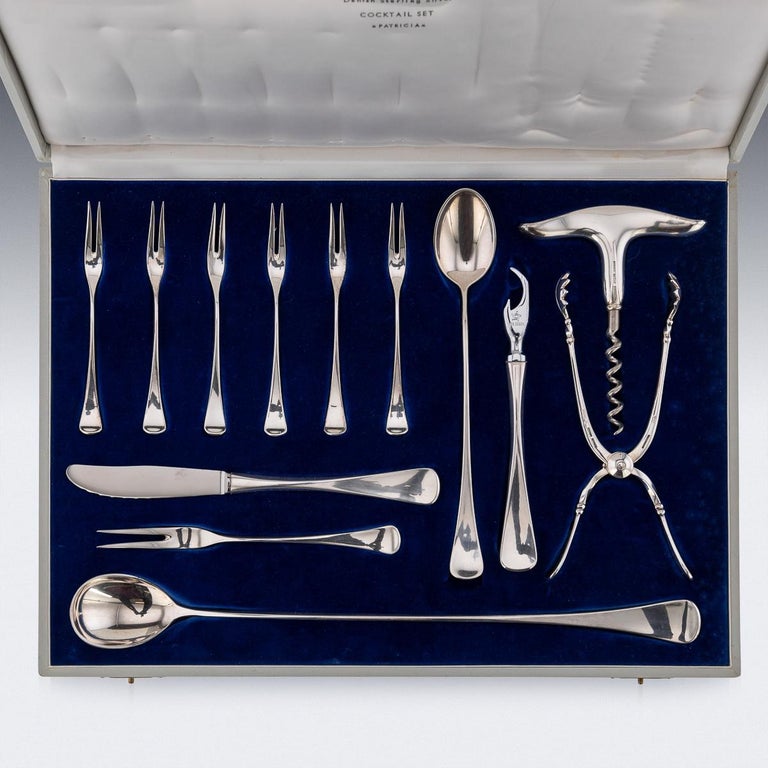20th Century Danish Solid Silver Bar Cutlery Set, W&S Sorensen, circa ...