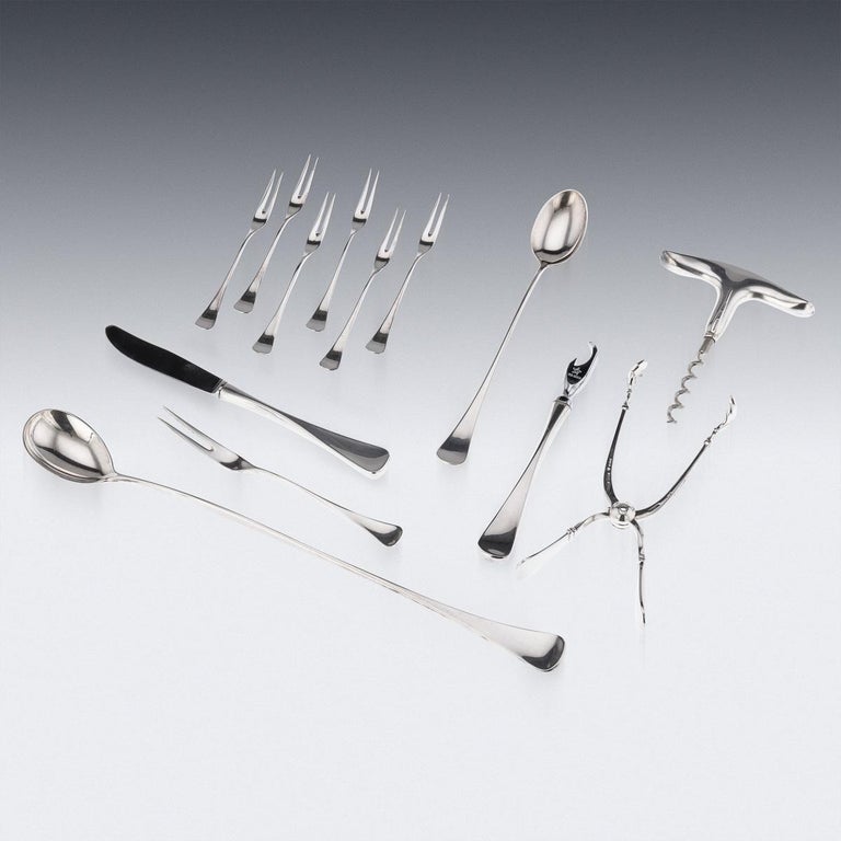 20th Century Danish Solid Silver Bar Cutlery Set, W&S Sorensen, circa ...