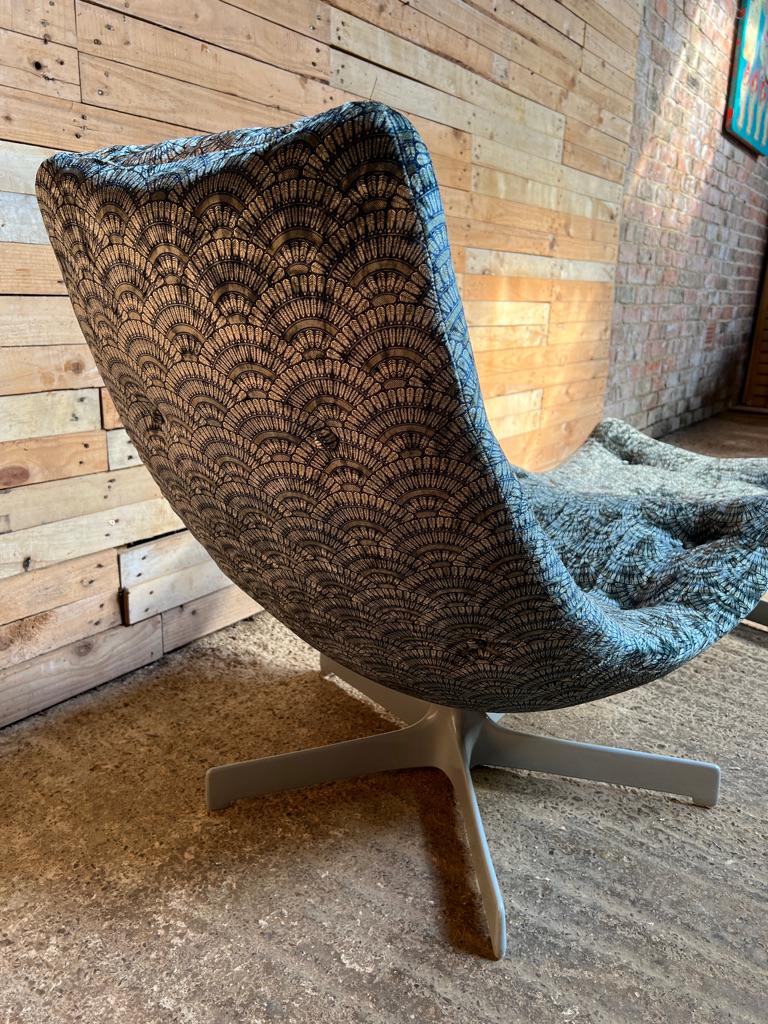 20th Century Danish Vintage 1960's Lounge Chair with Ottoman Newly ...