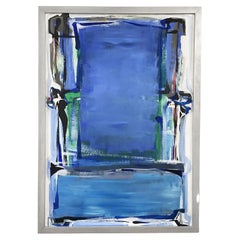 20th Century Blue-Red French Abstract Painting by Daniel Clesse For ...