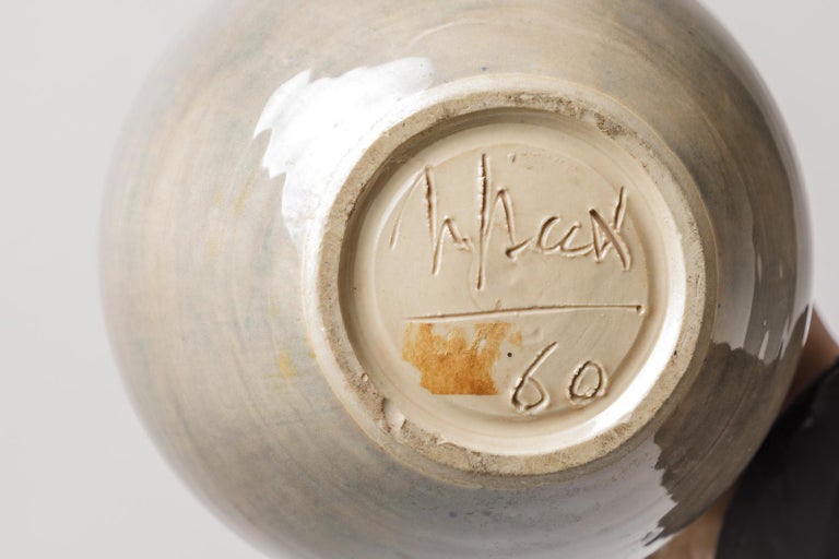 20th Century Decorative Art Elegant Grey Porcelain Ceramic Vase by Beck ...