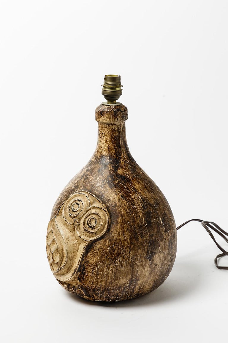 20th Century Design Owl Ceramic Table Lamp Signed Cook, 1970 For Sale ...