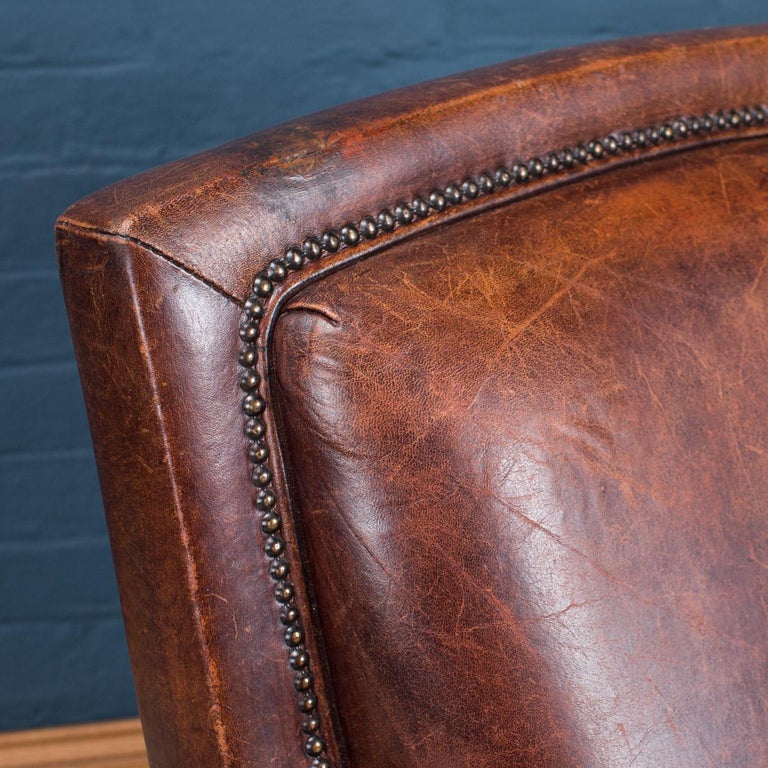 20th Century Dutch Sheepskin Leather Armchair, circa 1980 at 1stDibs