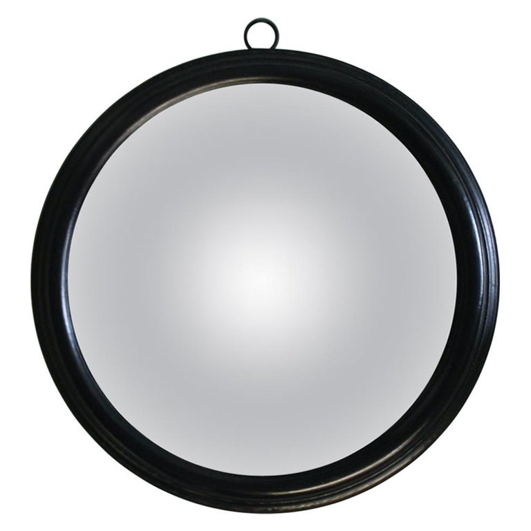 20th Century Ebonized Circular Concave Distortion Mirror at 1stDibs