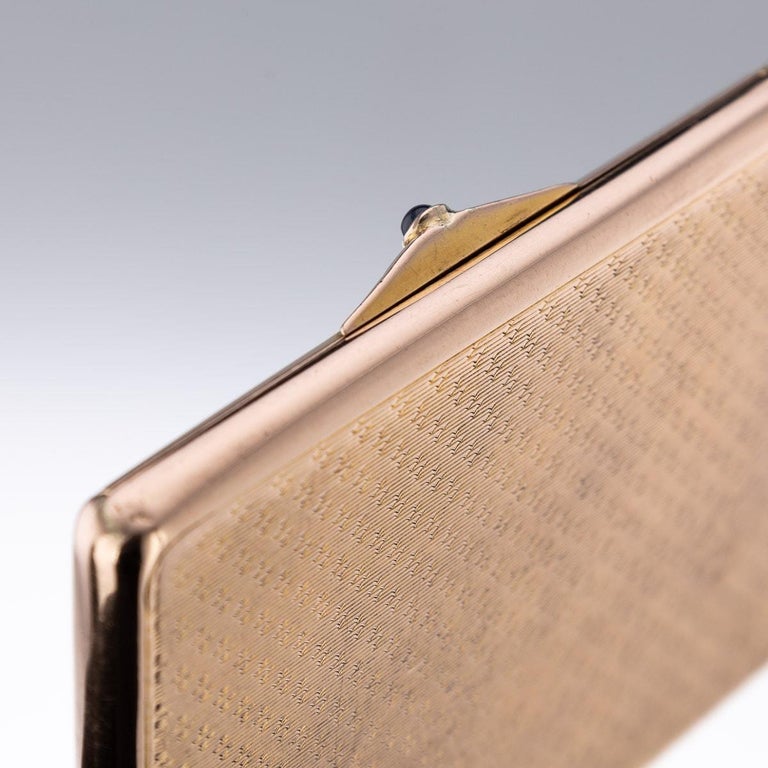 20th Century Edwardian 9ct Gold Cigarette and Vesta Case, London, c ...