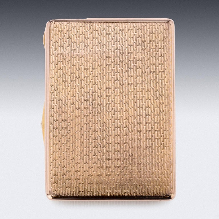 20th Century Edwardian 9ct Gold Cigarette and Vesta Case, London, c ...