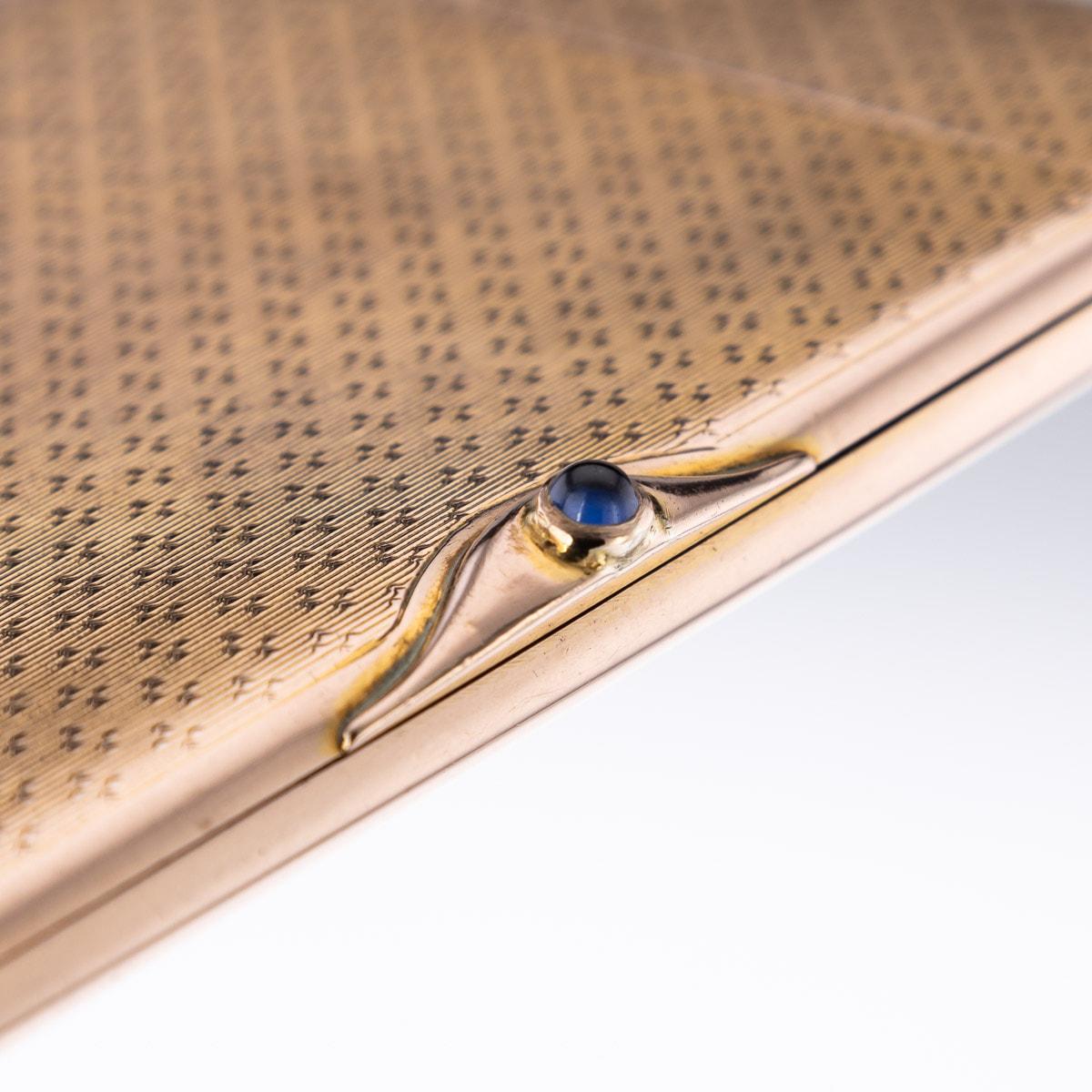 20th Century Edwardian 9ct Gold Cigarette and Vesta Case, London, c ...