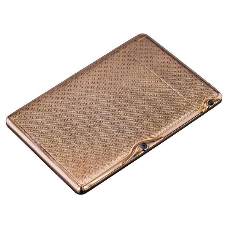20th Century Edwardian 9ct Gold Cigarette and Vesta Case, London, c ...