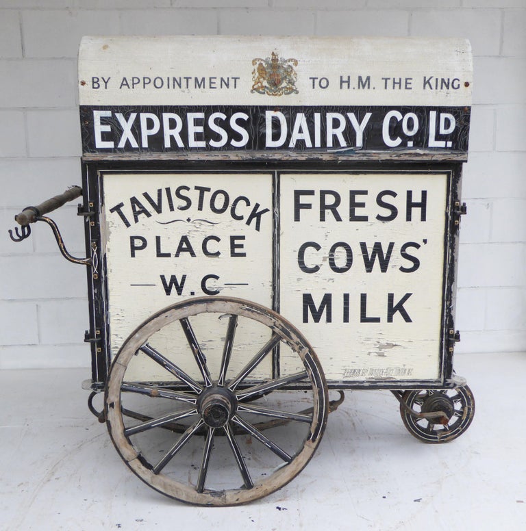 20th Century Edwardian Hand Pulled Milk Cart "By Appointment to H.M the ...