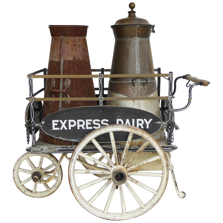 20th Century Edwardian Hand Pulled Milk Cart "by Appointment to H.M the ...