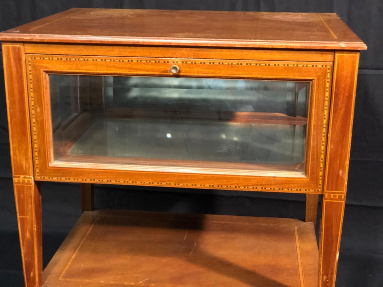 20th Century Edwardian Mahogany Inlaid Mobile Bar at 1stDibs