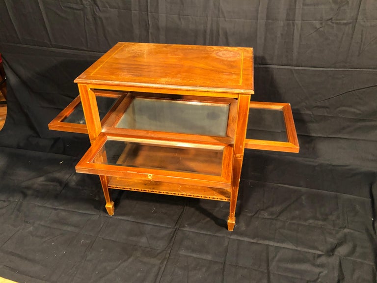 20th Century Edwardian Mahogany Inlaid Mobile Bar at 1stDibs