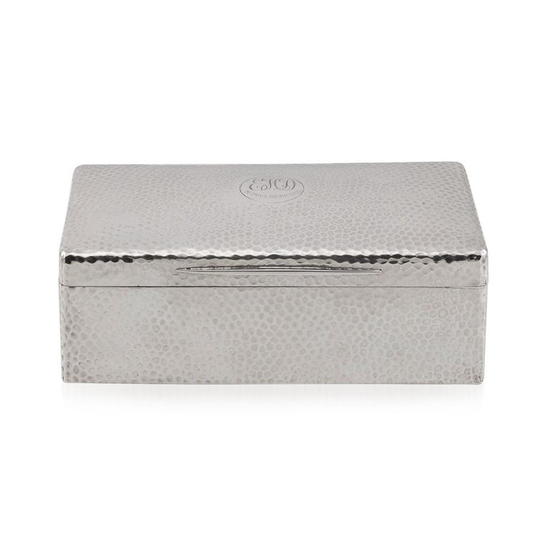 20th Century Edwardian Solid Silver Cigar Box, Birmingham, circa 1906 ...