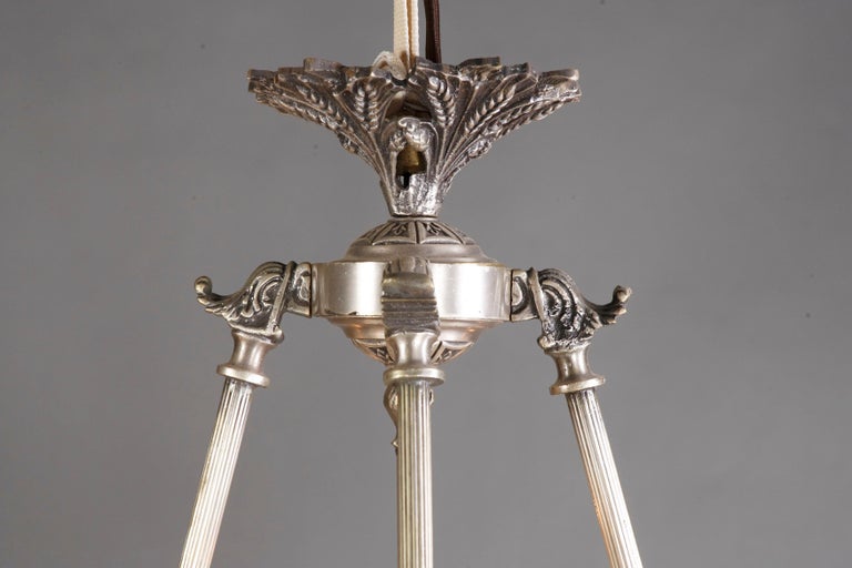 20th Century antique Empire style Chandelier with 8 Swan Arms Silver ...